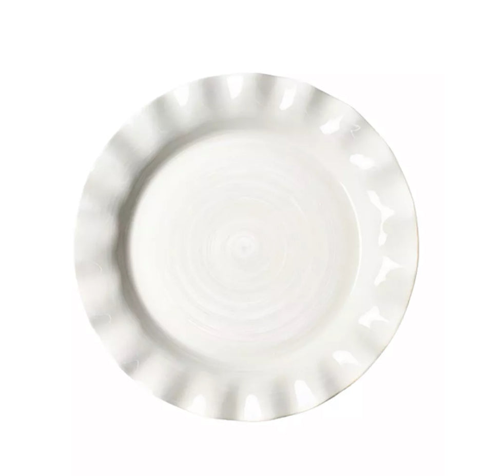 White Ruffle Dinner Plate – Honeysuckle Rose Boutique